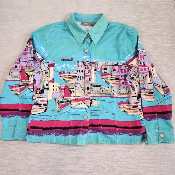Jane Ashley | Jackets & Coats | Jane Ashley Art To Wear Sailboat ...